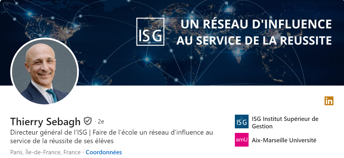 ISG - Le Directeur Général de l'ISG dans le top 3
